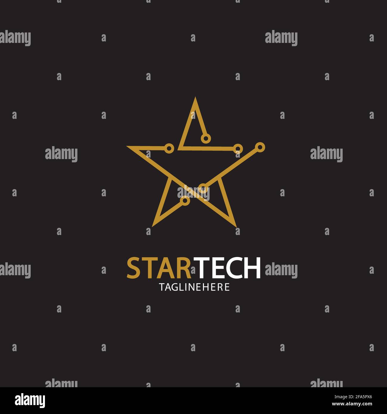 Gold Star Technology logo on black background Stock Vector Image & Art ...