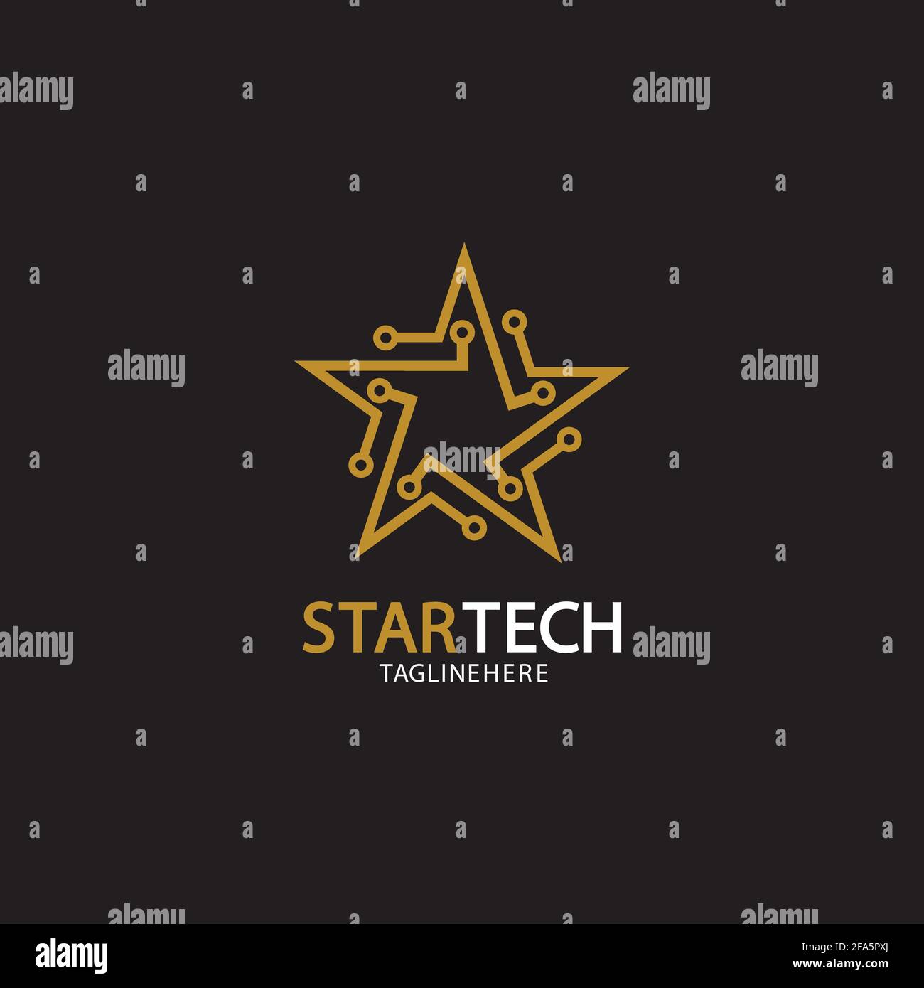Gold Star Technology logo on black background Stock Vector Image & Art ...