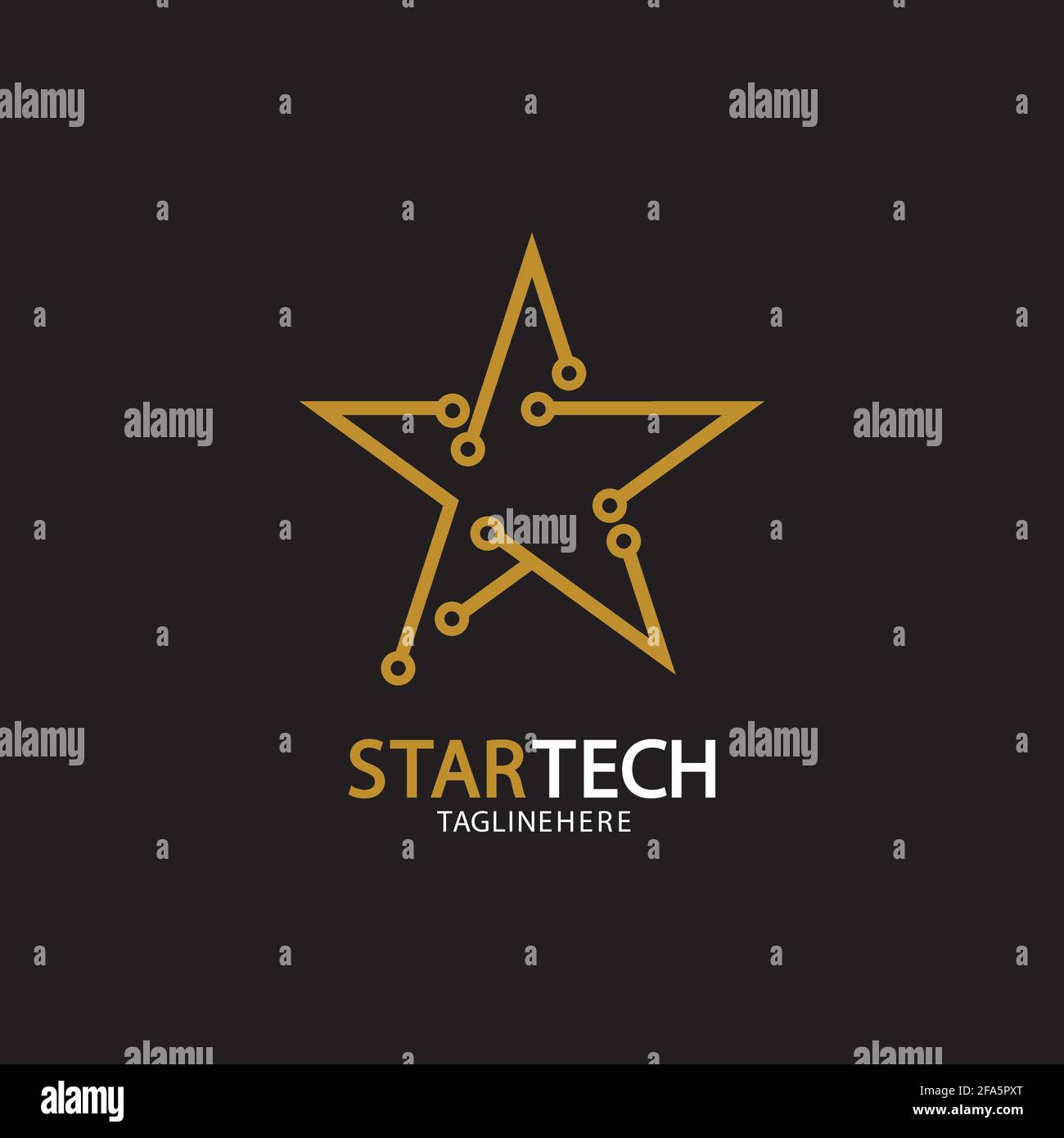 Gold Star Technology logo on black background Stock Vector Image & Art ...