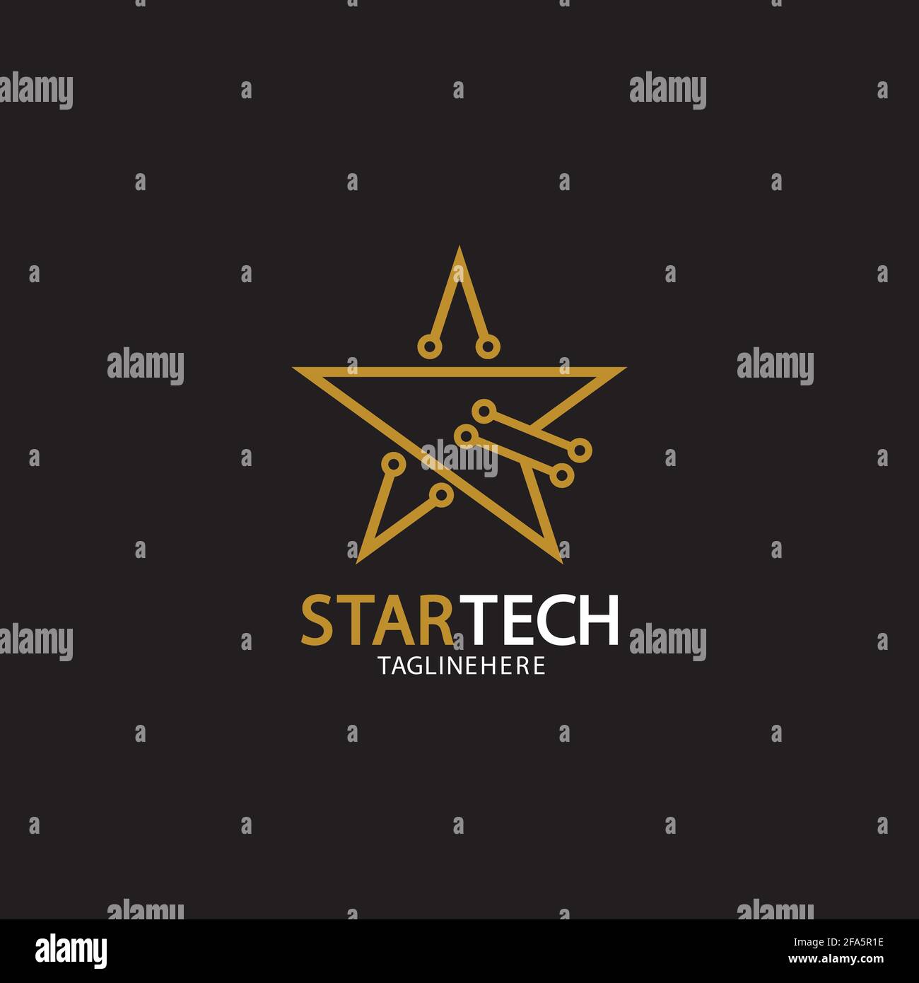Gold Star Technology logo on black background Stock Vector Image & Art ...