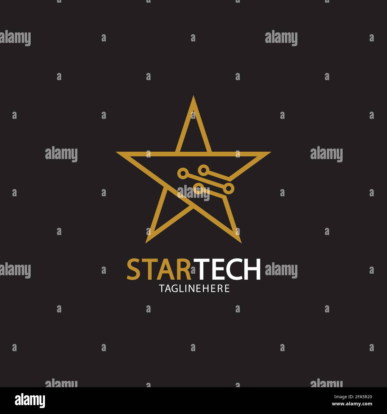 Gold Star Technology logo on black background Stock Vector Image & Art ...