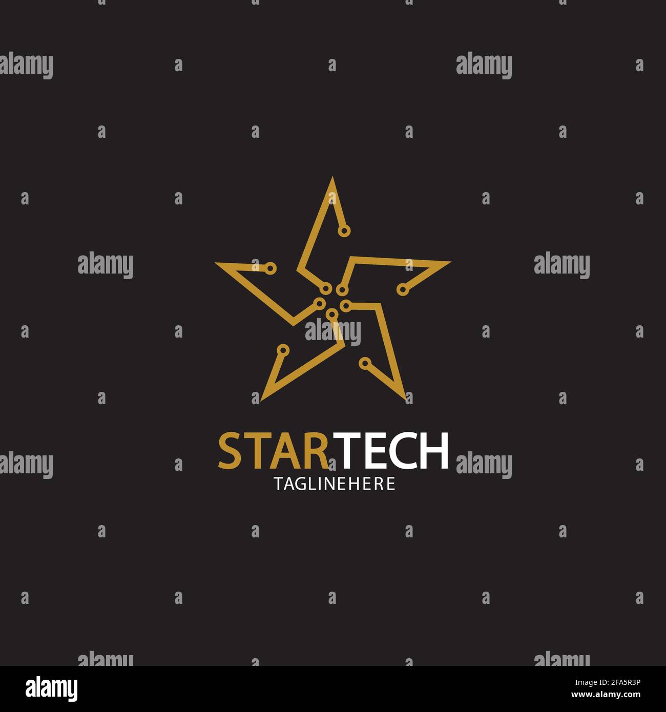 Gold Star Technology logo on black background Stock Vector Image & Art ...