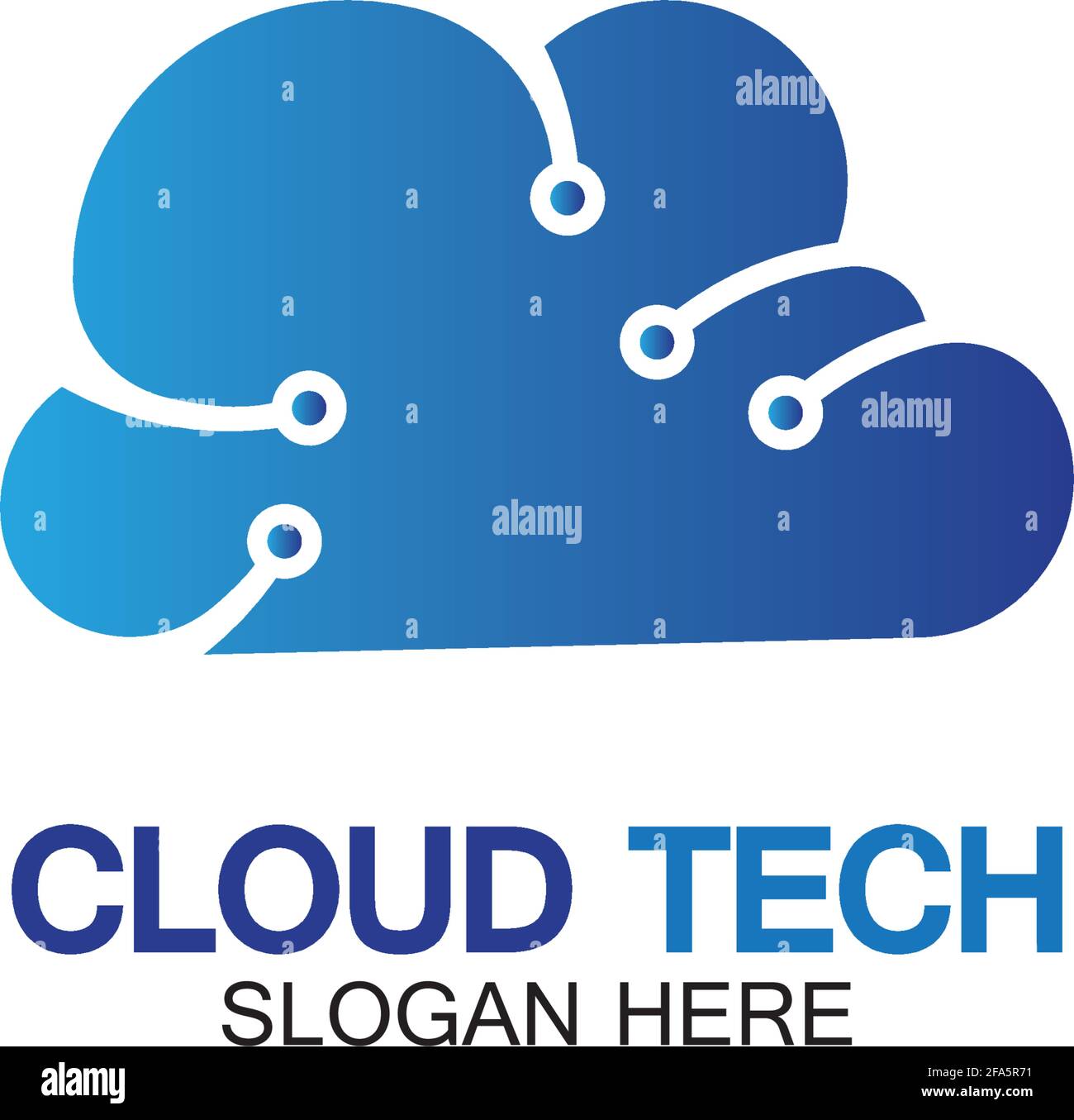 Cloud technology logo icon template.Cloud symbol with circuit pattern ...