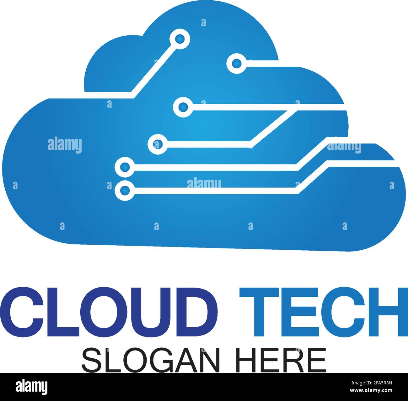 Cloud technology logo icon template.Cloud symbol with circuit pattern ...