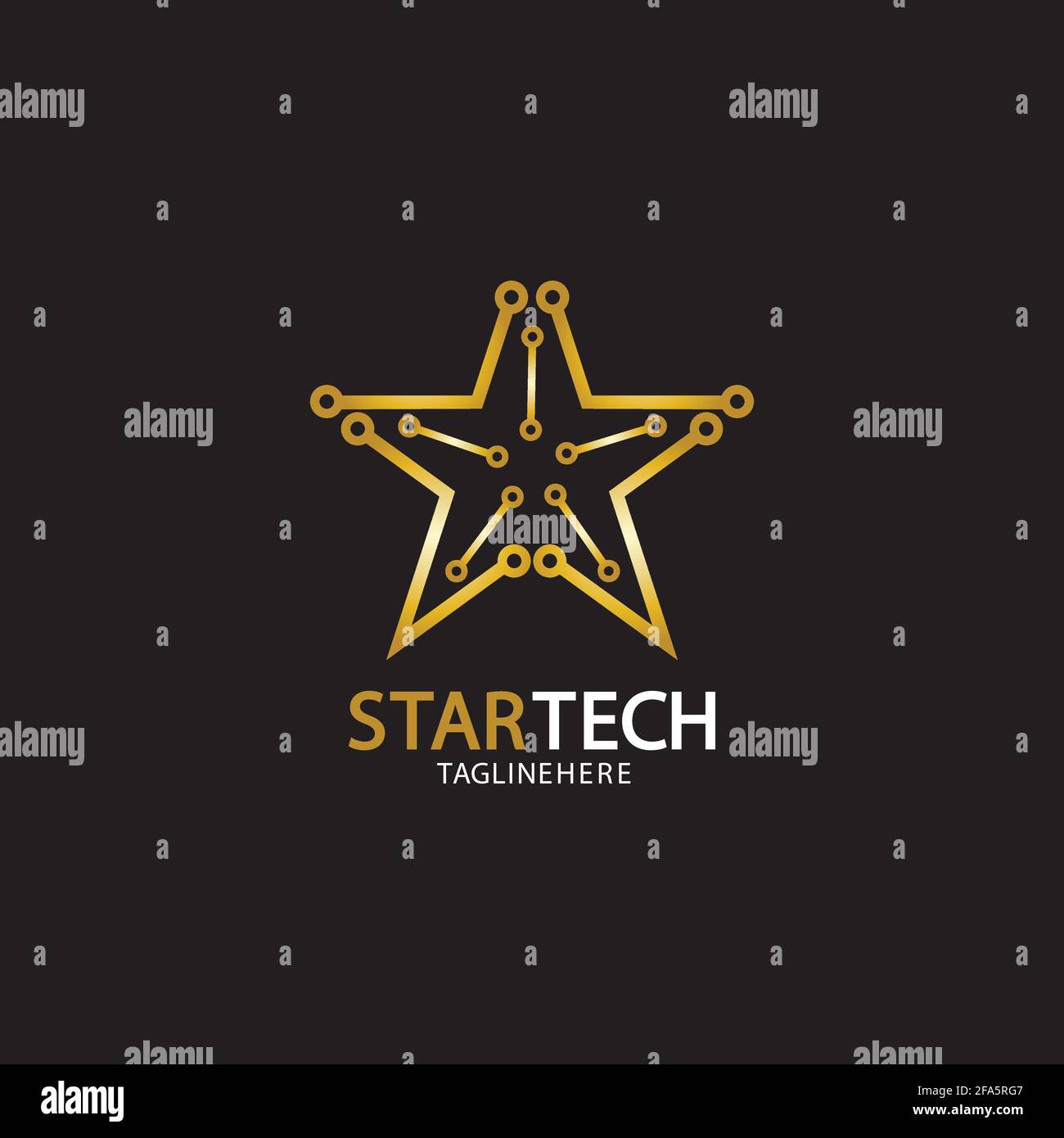 Gold Star Technology logo on black background Stock Vector Image & Art ...