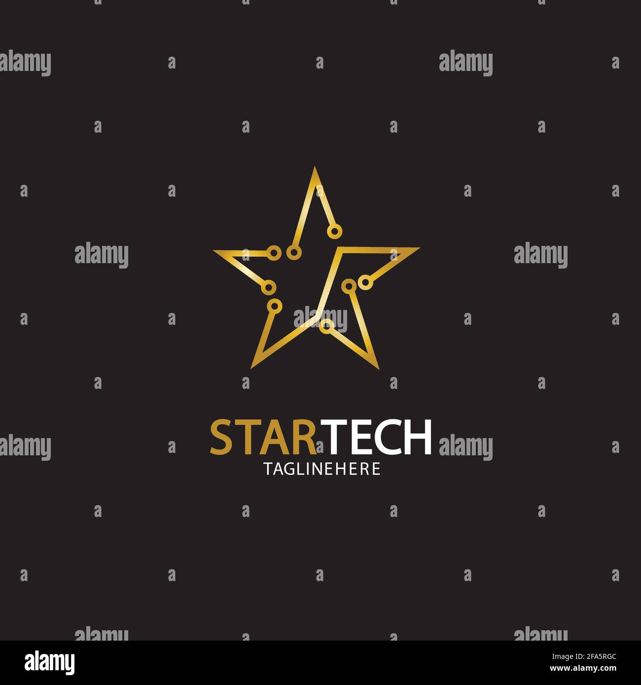 Gold Star Technology logo on black background Stock Vector Image & Art ...