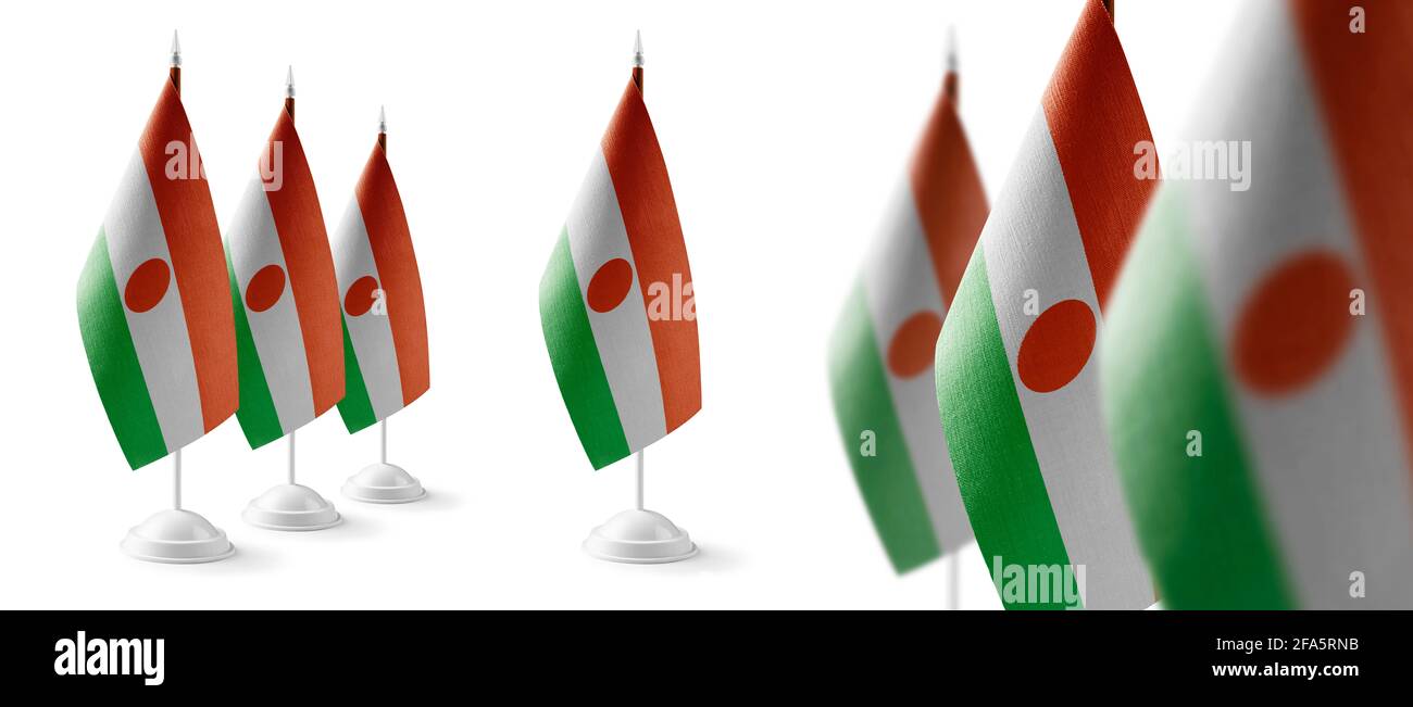 Set of Niger national flags on a white background Stock Photo - Alamy