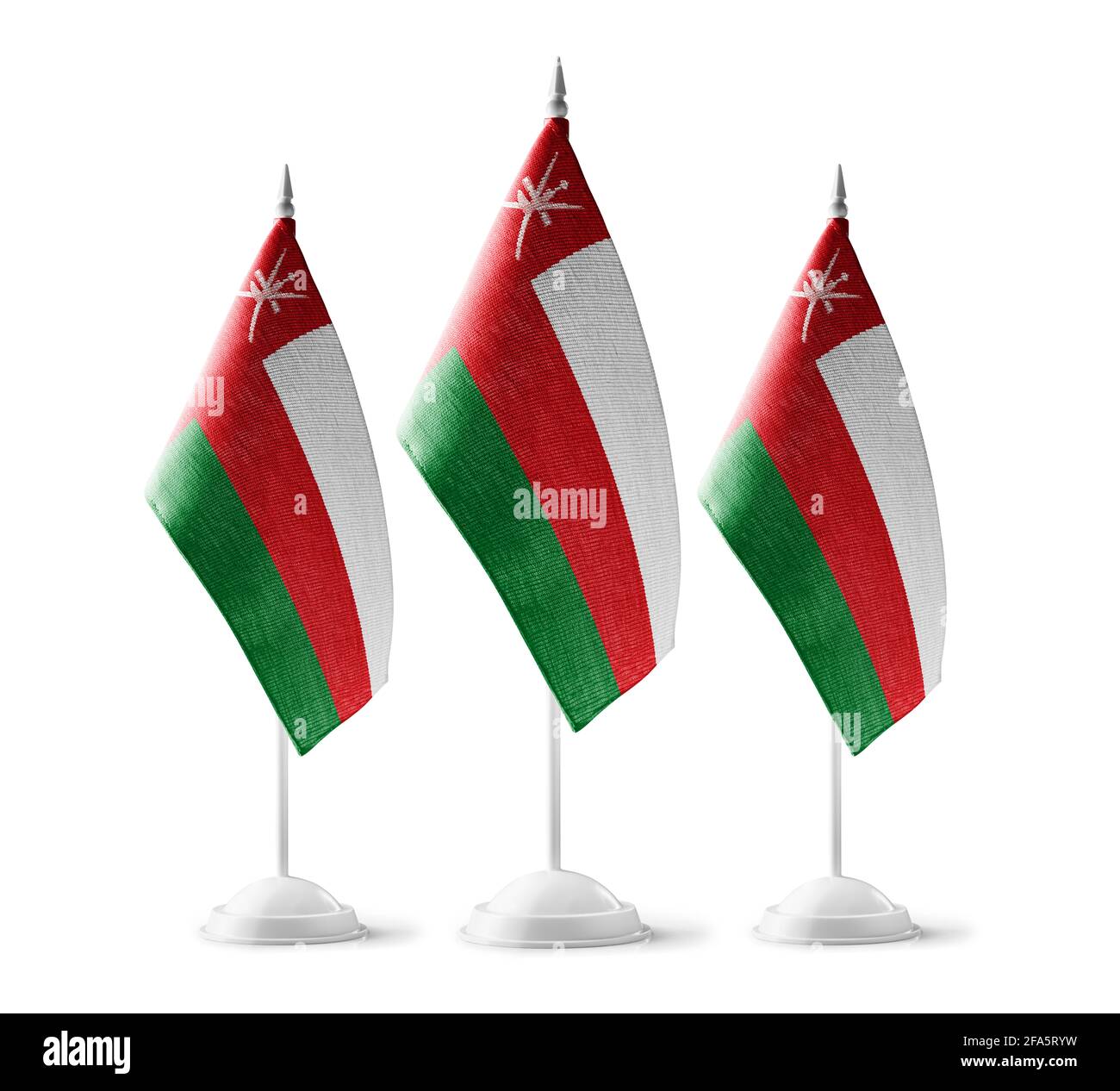 Small national flags of the Oman on a white background Stock Photo - Alamy