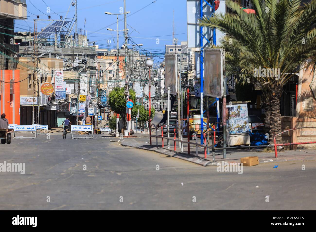 Deir al-Balah, The Gaza Strip, Palestine. 23rd Apr, 2021. Police at ...