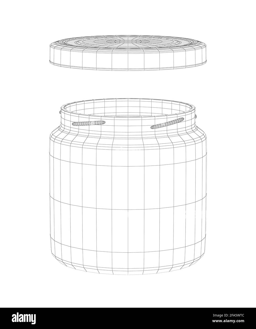 3D wire-frame model of open jar with cap Stock Photo - Alamy
