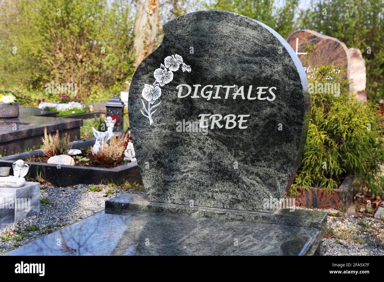 Symbol image: Gravestone with the german inscription Digitales Erbe ...