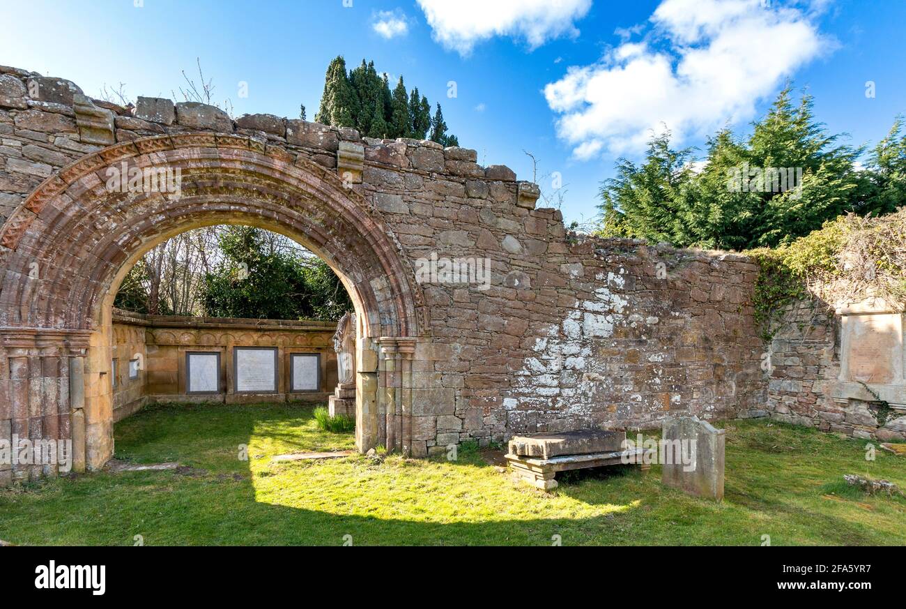 KINLOSS ABBEY MORAY SCOTLAND ONE OF THE REMAINING DECORATED ARCHES ...