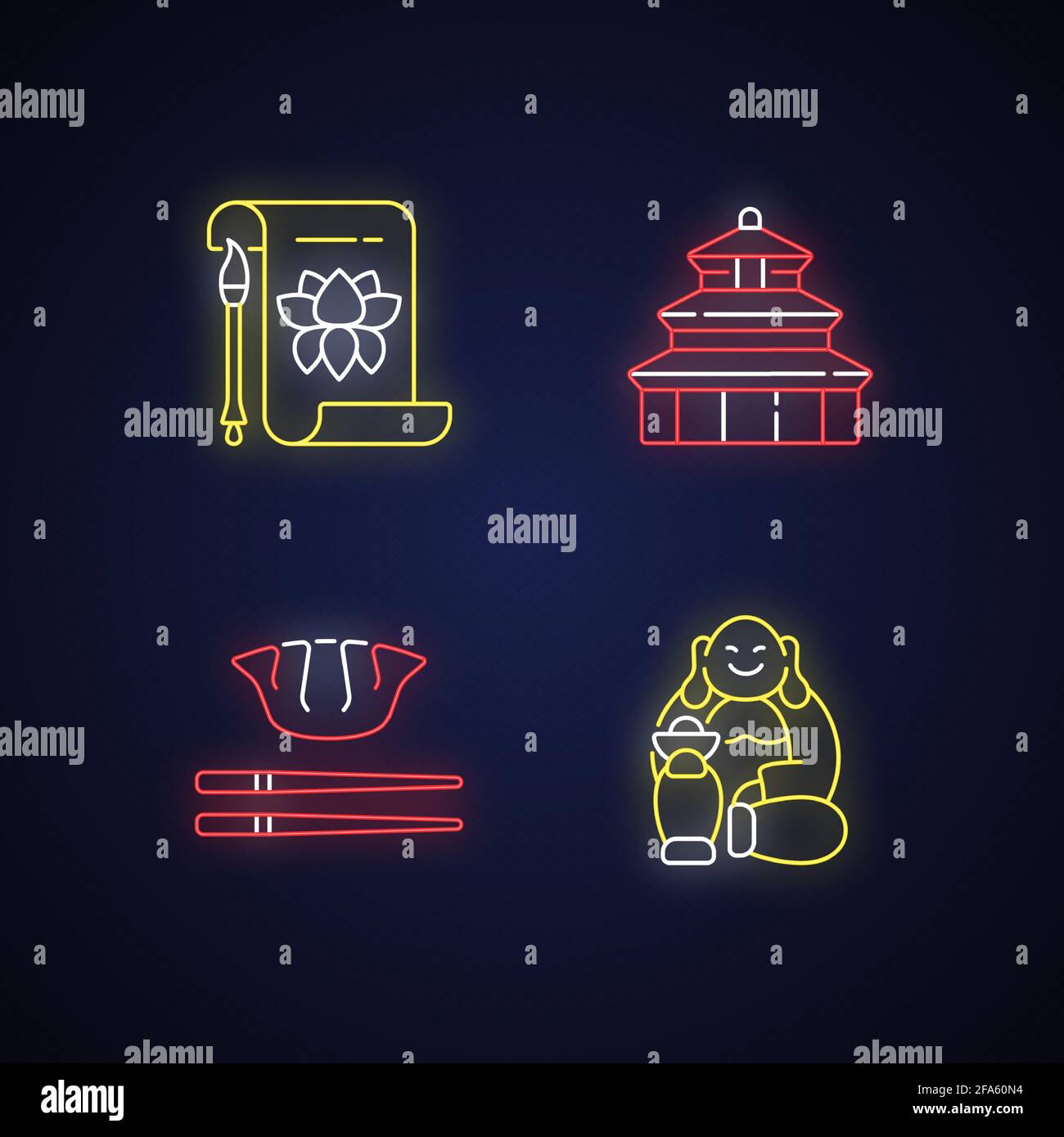 Chinese history neon light icons set Stock Vector Image & Art - Alamy