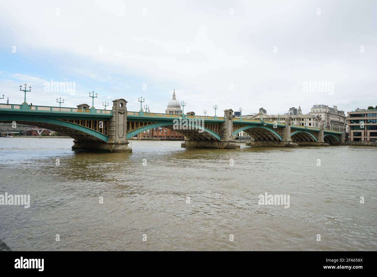 The Southwark Bridge at the Thames River in London, England, U.K Stock ...