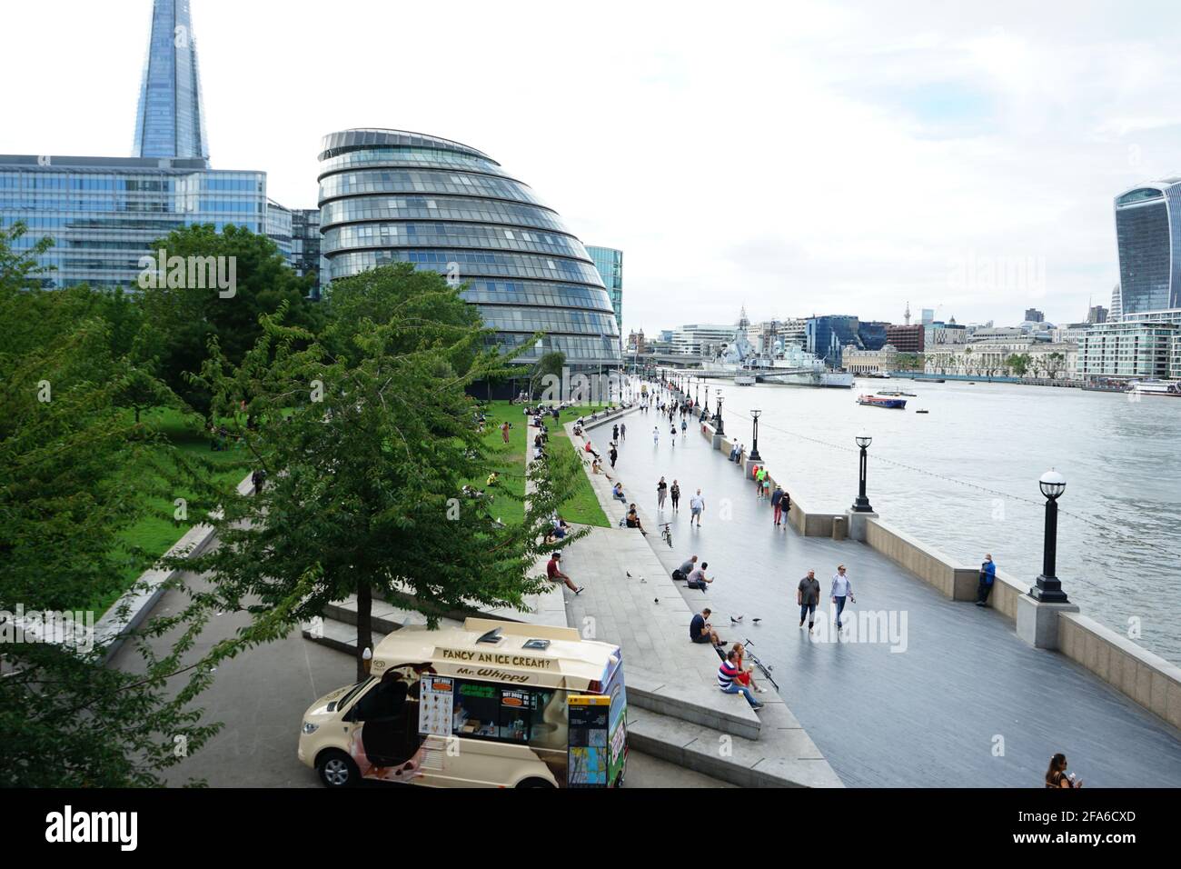 Overlooking the Thames River from Tower bridge with City Hall located ...