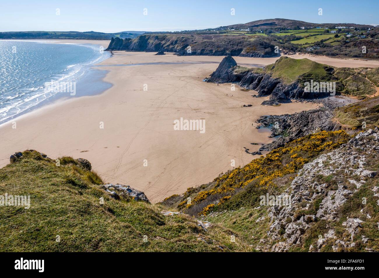 Three Cliffs Bay, Gower, Wales Stock Photo - Alamy