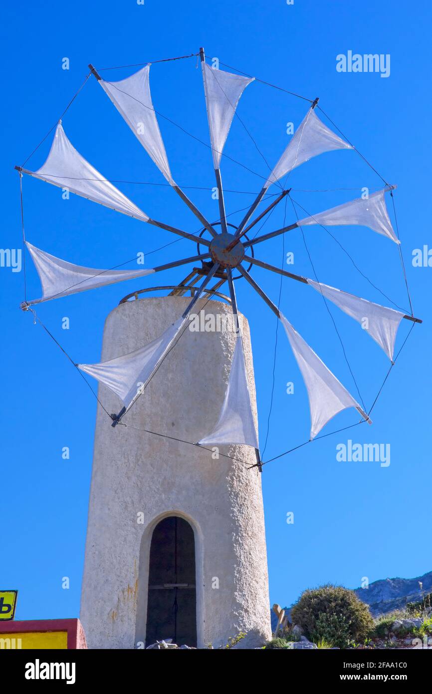 Windmills on Lassithi Plateau, Crete Stock Photo - Alamy