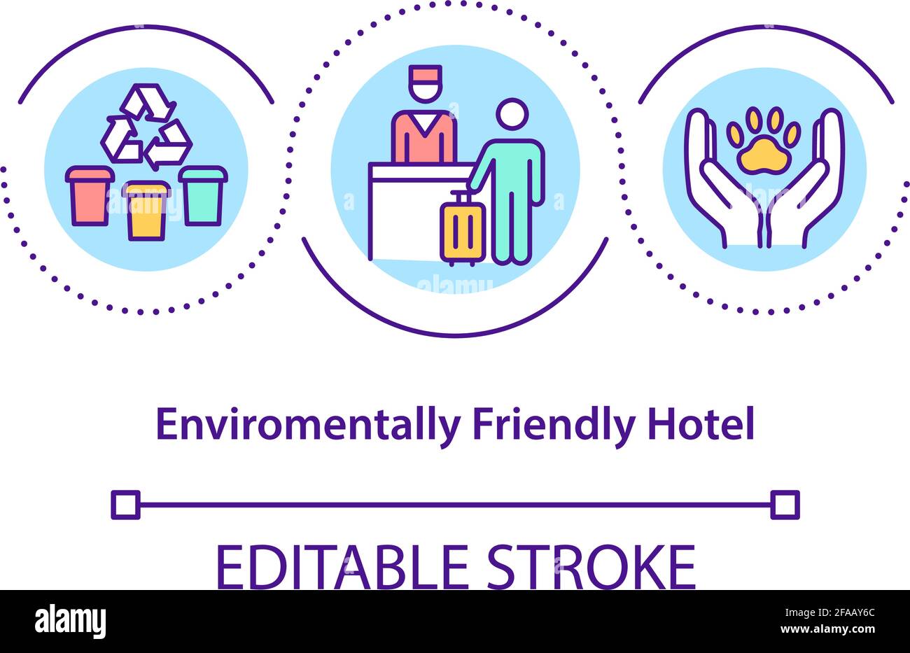 Environmentally friendly hotel concept icon Stock Vector Image & Art ...
