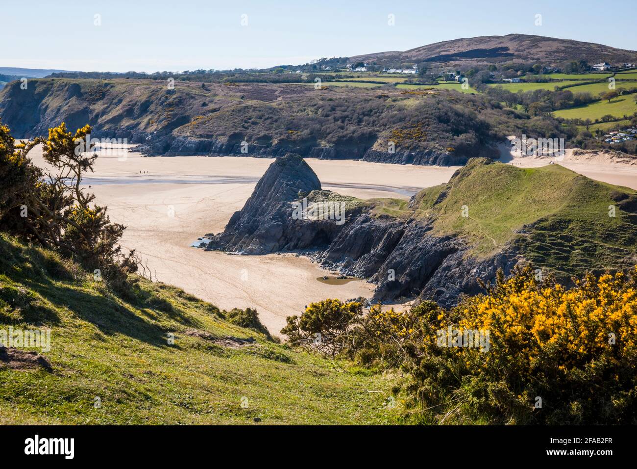 Three Cliffs Bay, Gower, Wales Stock Photo - Alamy