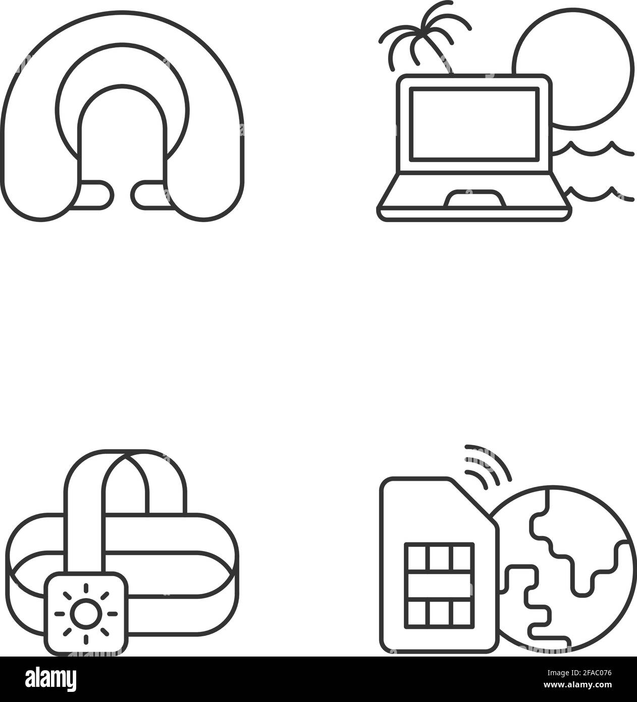 Nomadic lifestyle linear icons set Stock Vector Image & Art - Alamy