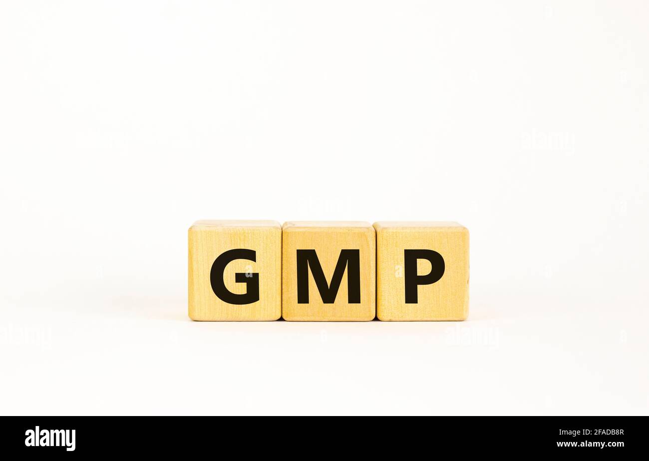 GMP, good manufacturing practice symbol. Concept words 'GMP, good ...