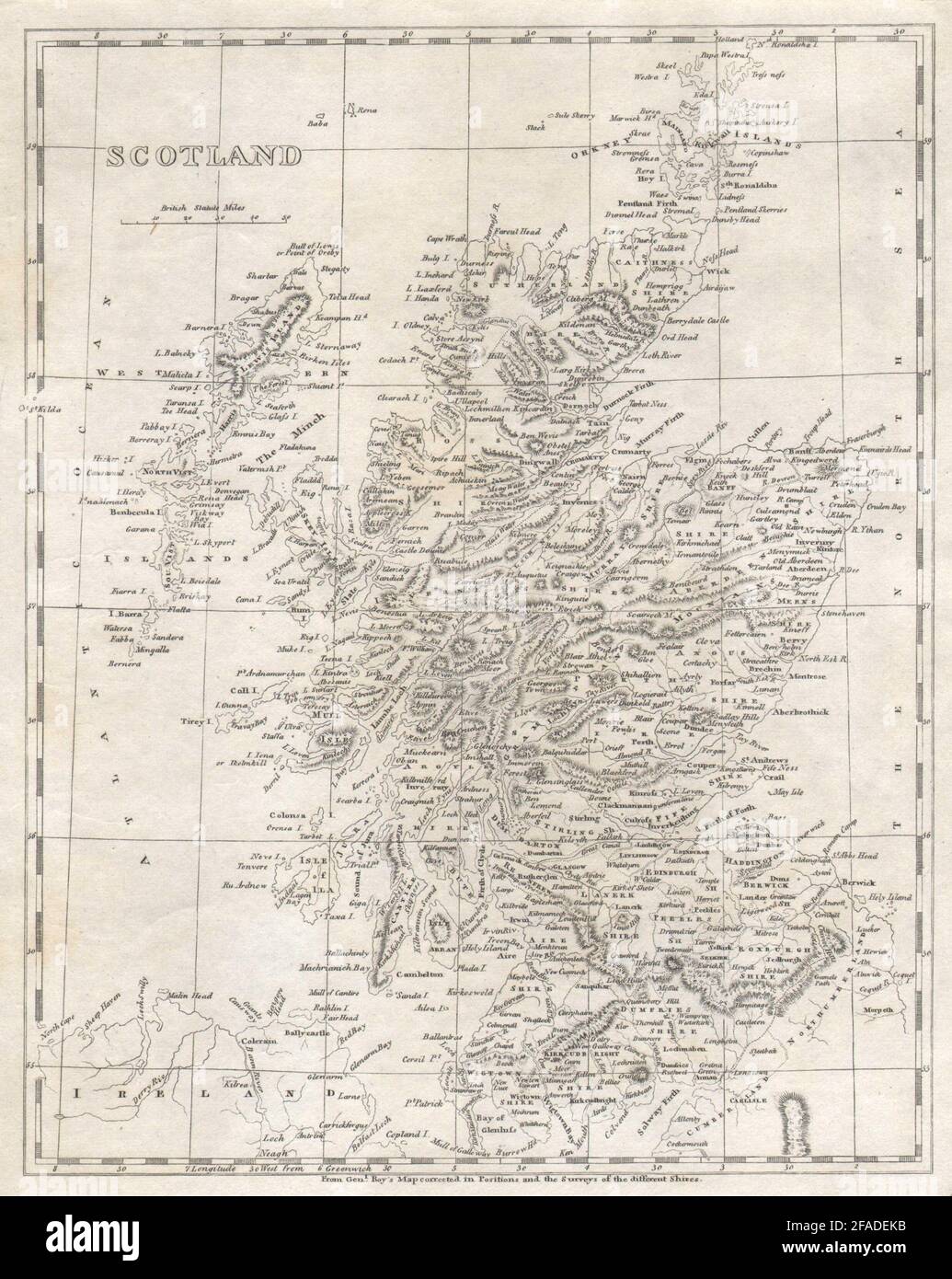 Scotland by Arrowsmith & Lewis 1812 old antique vintage map plan chart ...