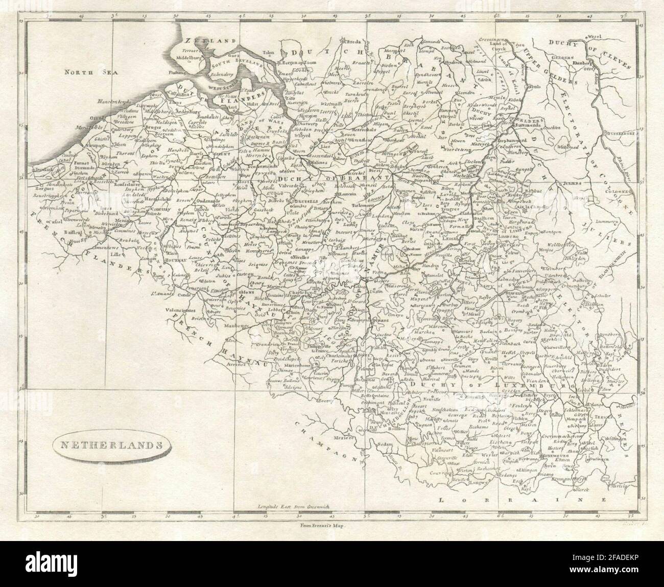 Netherlands by Arrowsmith & Lewis 1812 old antique vintage map plan ...