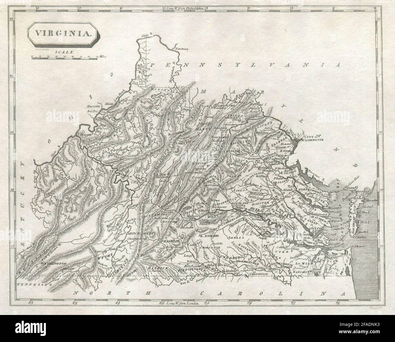 Virginia state map hi-res stock photography and images - Alamy