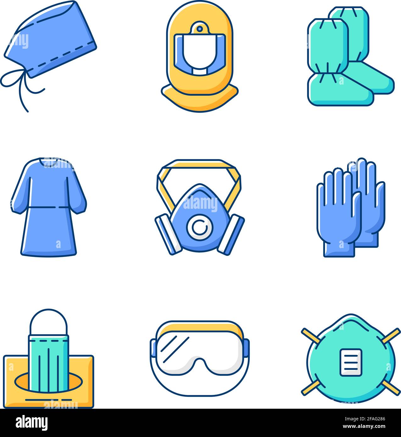 Medical disposable covers RGB color icons set Stock Vector Image & Art ...