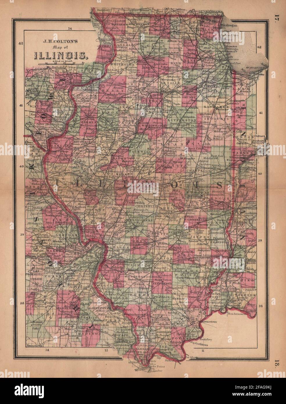 Antique illinois maps hi-res stock photography and images - Alamy