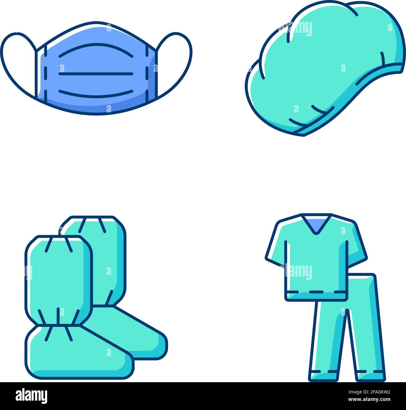 Disposable medical equipment RGB color icons set Stock Vector Image ...