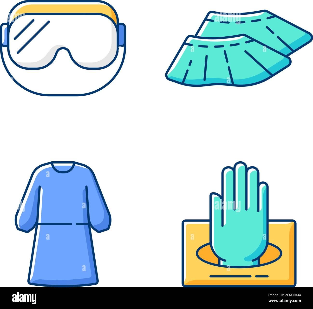 Disposable medical wear RGB color icons set Stock Vector Image & Art ...