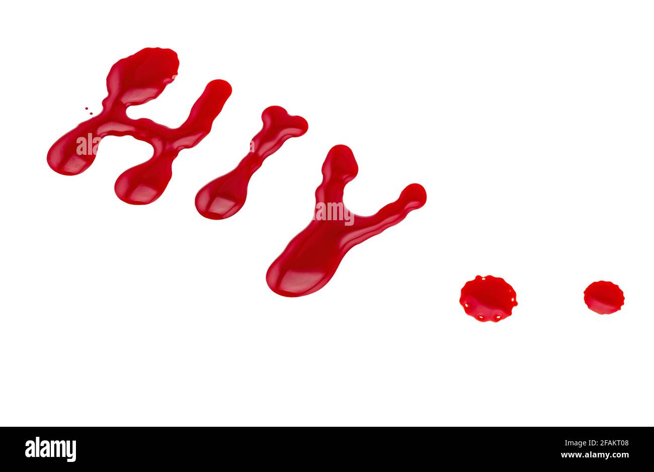 Red blood word HIV on white background Stock Photo - Alamy