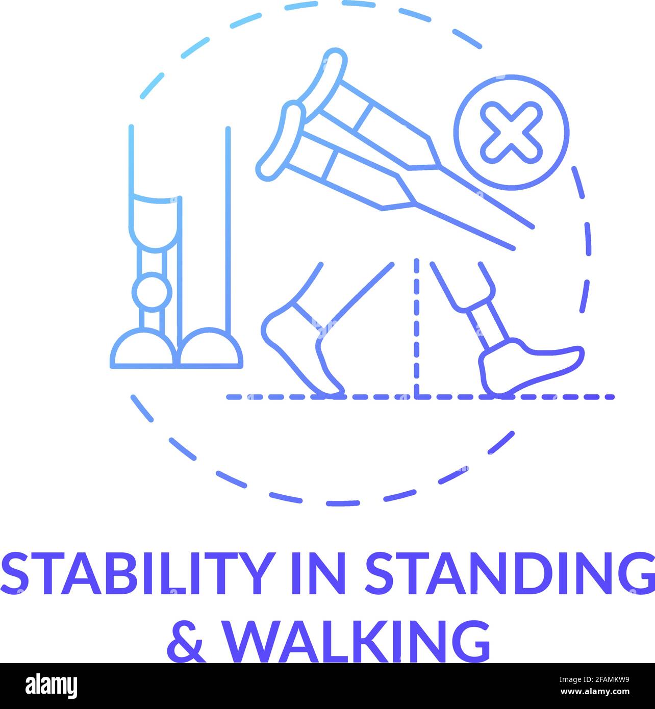 Stability in standing and walking concept icon Stock Vector Image & Art ...
