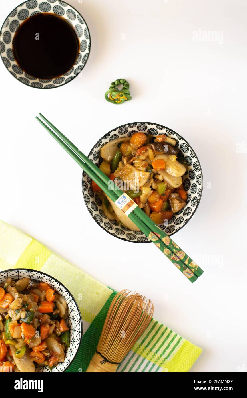 Chinese rice gnocchi, also know as chinese white rice cake. A ...