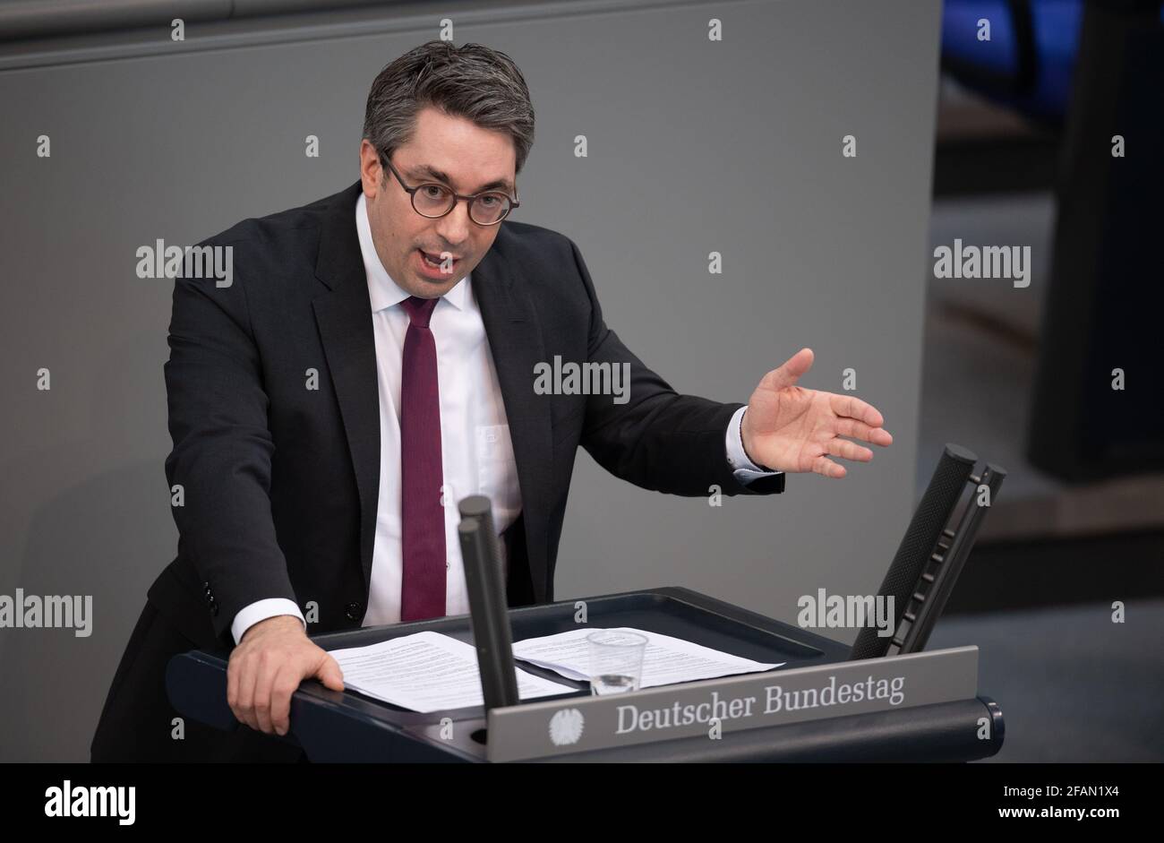 Berlin, Germany. 23rd Apr, 2021. Stefan Rouenhoff (CDU), speaks in the ...