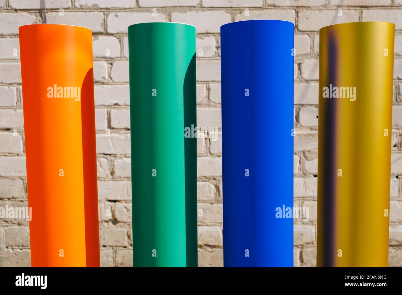 Row of various colored vinyl car wrapping or plotter cutting sticker ...