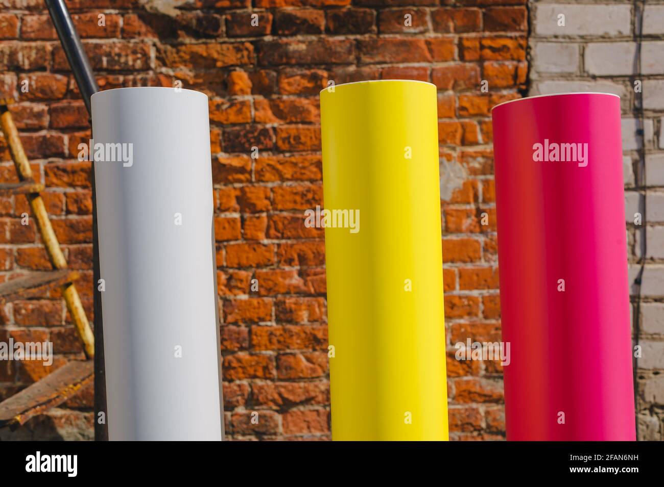 Row of various colored vinyl car wrapping or plotter cutting sticker ...