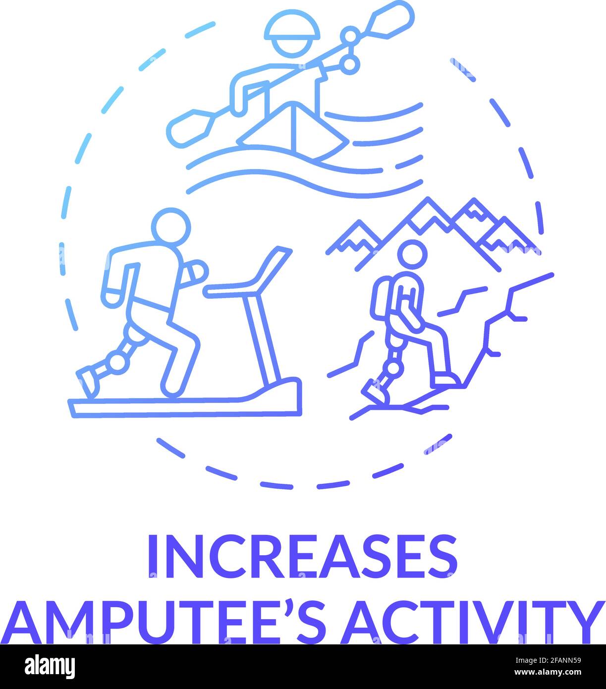 Increasing amputee activity concept icon Stock Vector Image & Art - Alamy