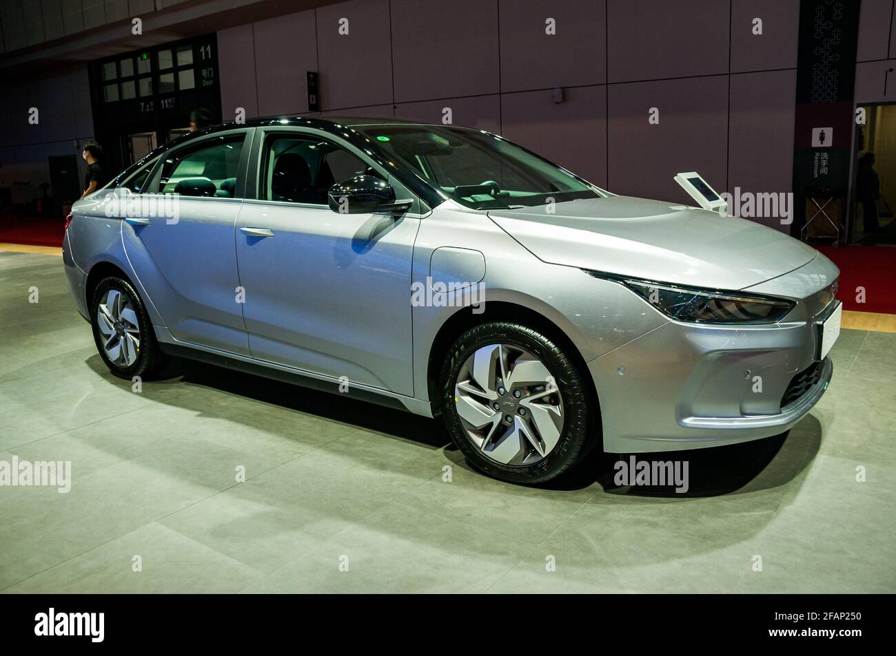 Geely Geometry A Pro on display at the 2021 Shanghai Auto Show, China ...