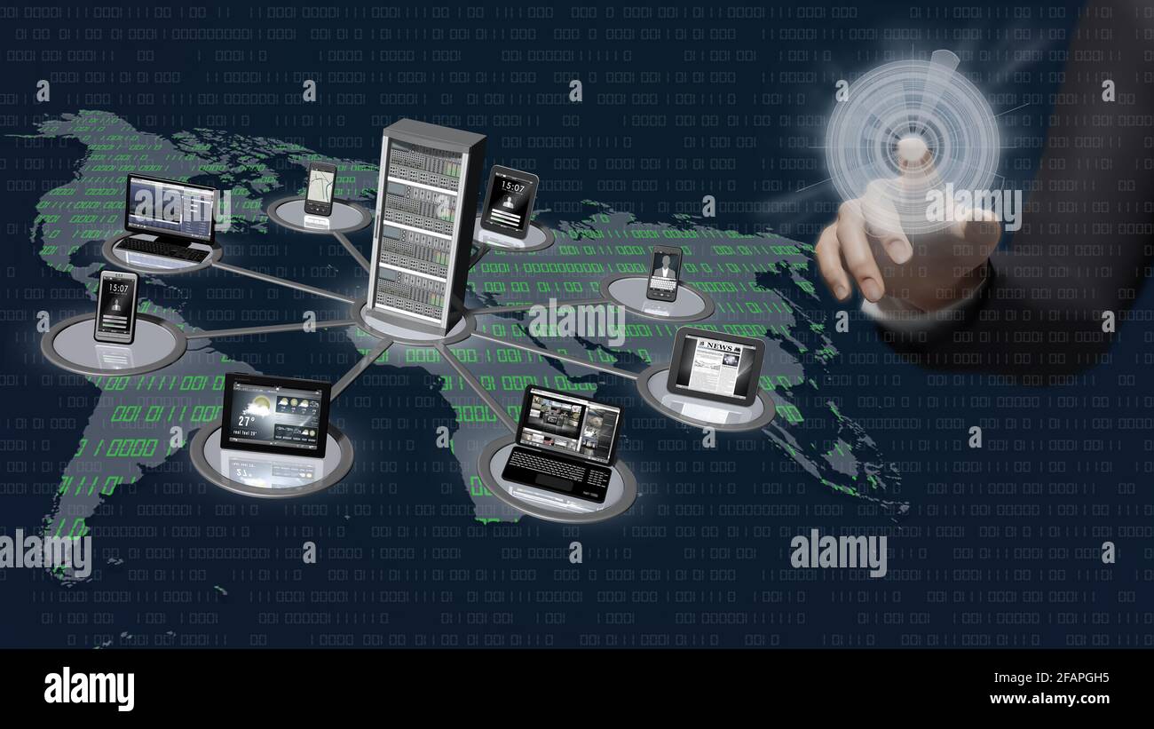 3D illustration. Man, manager, businessman, computer scientist. Digital ...