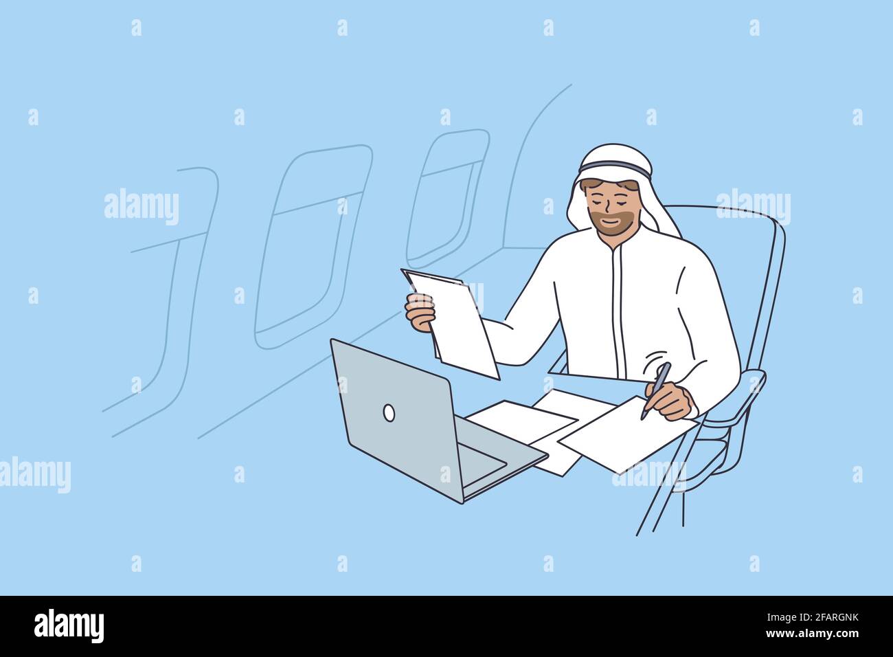 Luxury airplane interior Stock Vector Images - Alamy