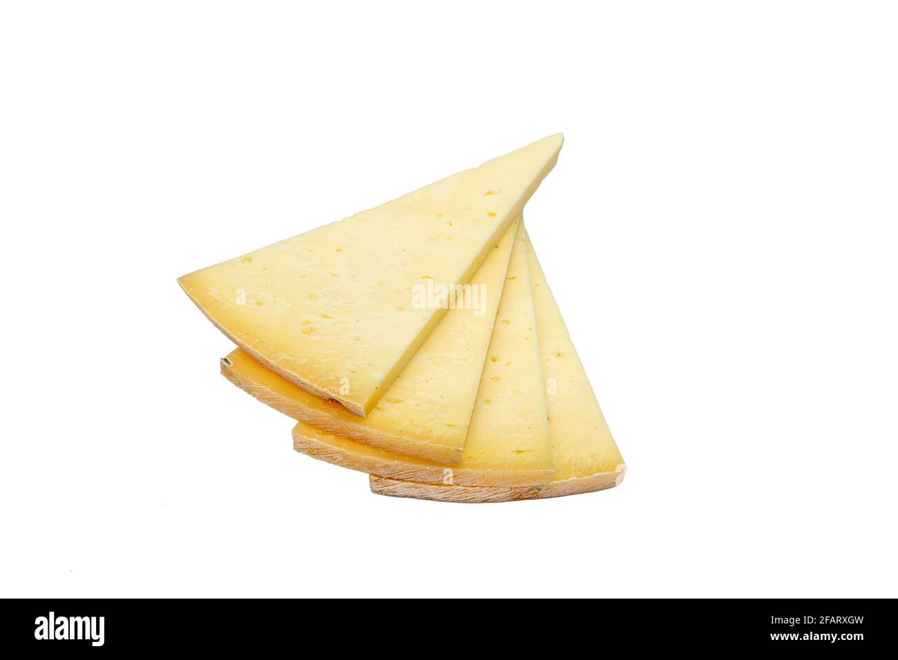Triangular slice of old cheddar cheese. Piece of yellow cheese with ...