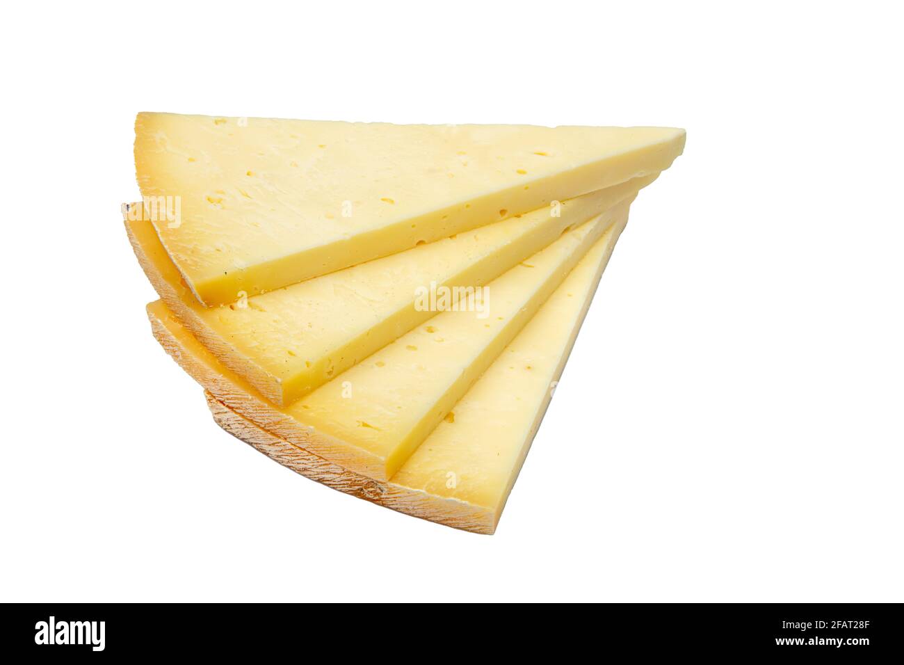 Triangular slice of old cheddar cheese. Piece of yellow cheese with ...