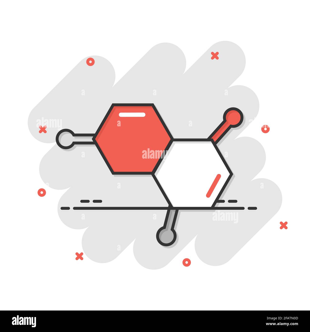 Science icon in comic style. Dna cell cartoon vector illustration on ...