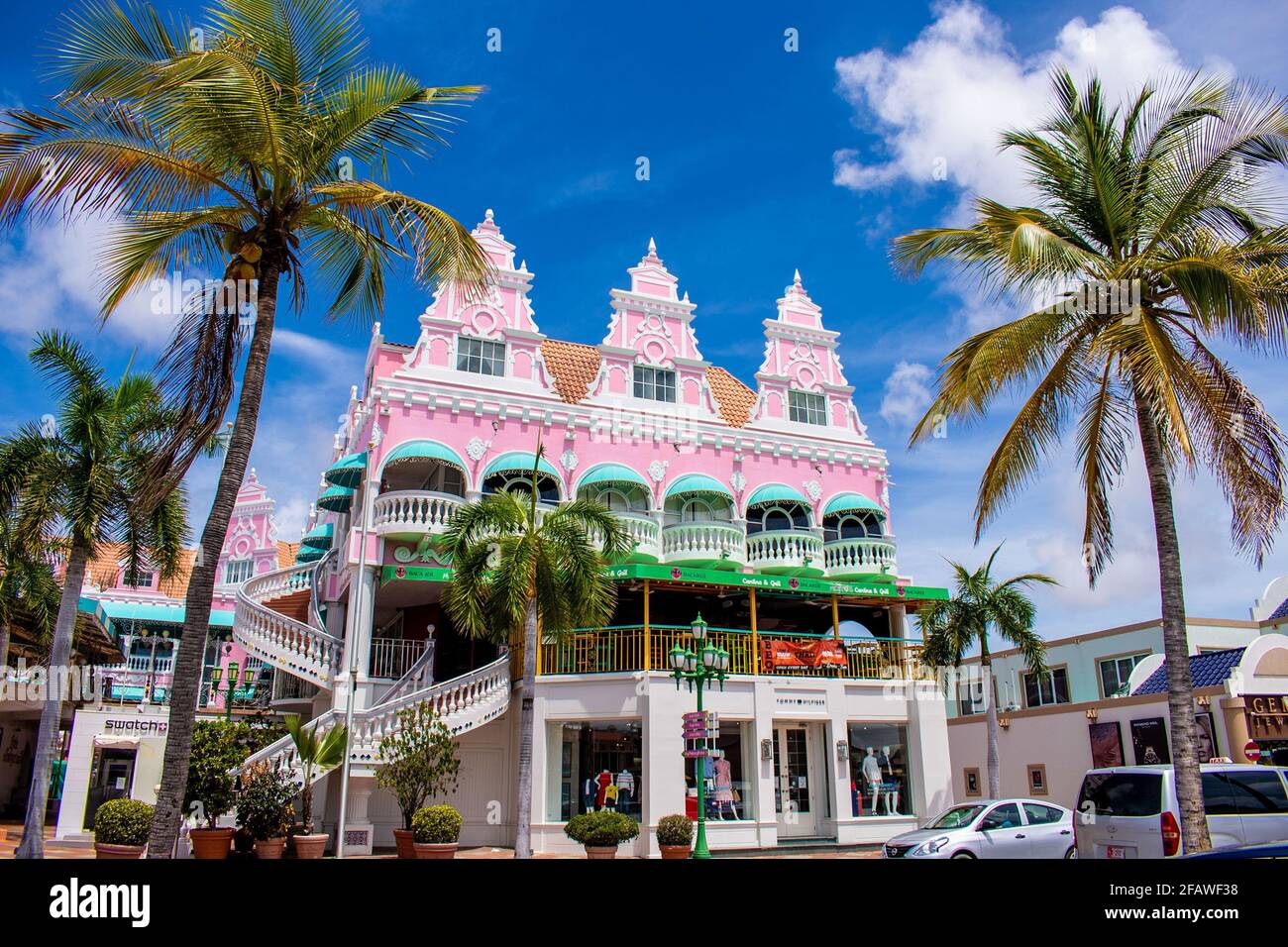 Dutch Caribean Island Aruba known for their white beaches and colourful ...