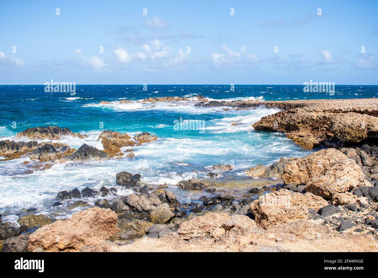 Dutch Caribean Island Aruba known for their white beaches and colourful ...