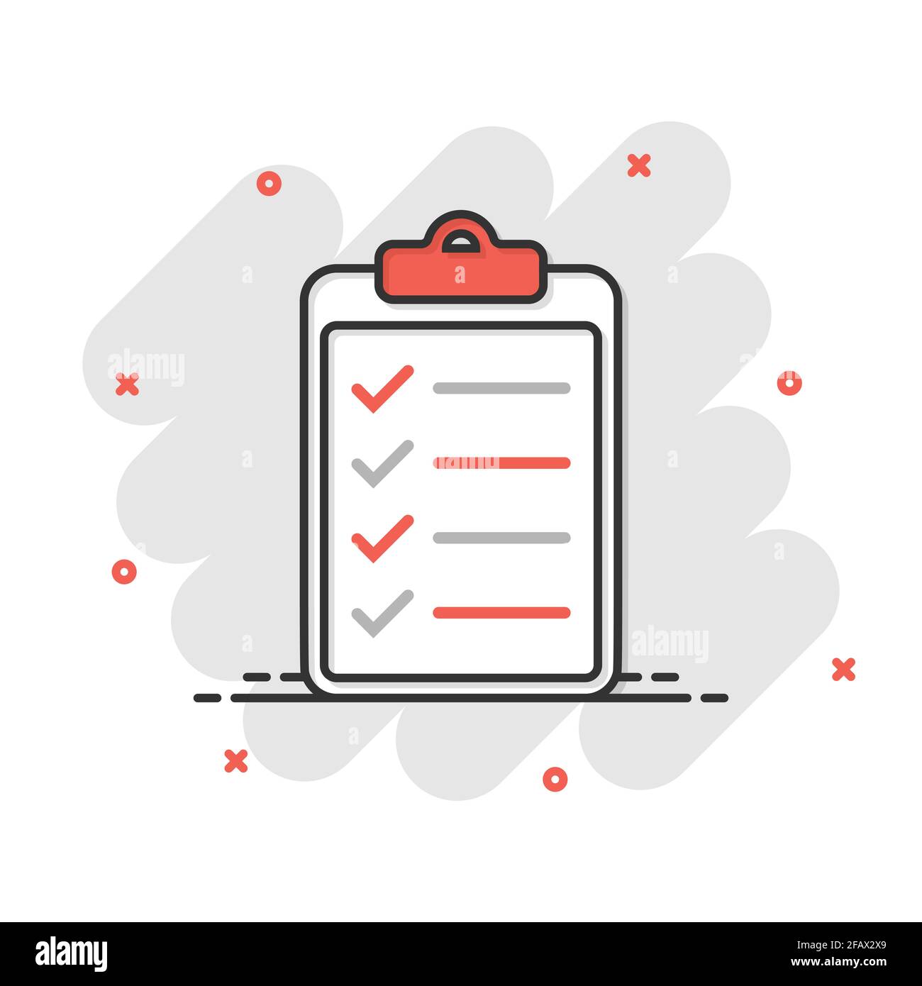 To do list icon in comic style. Document checklist cartoon vector ...