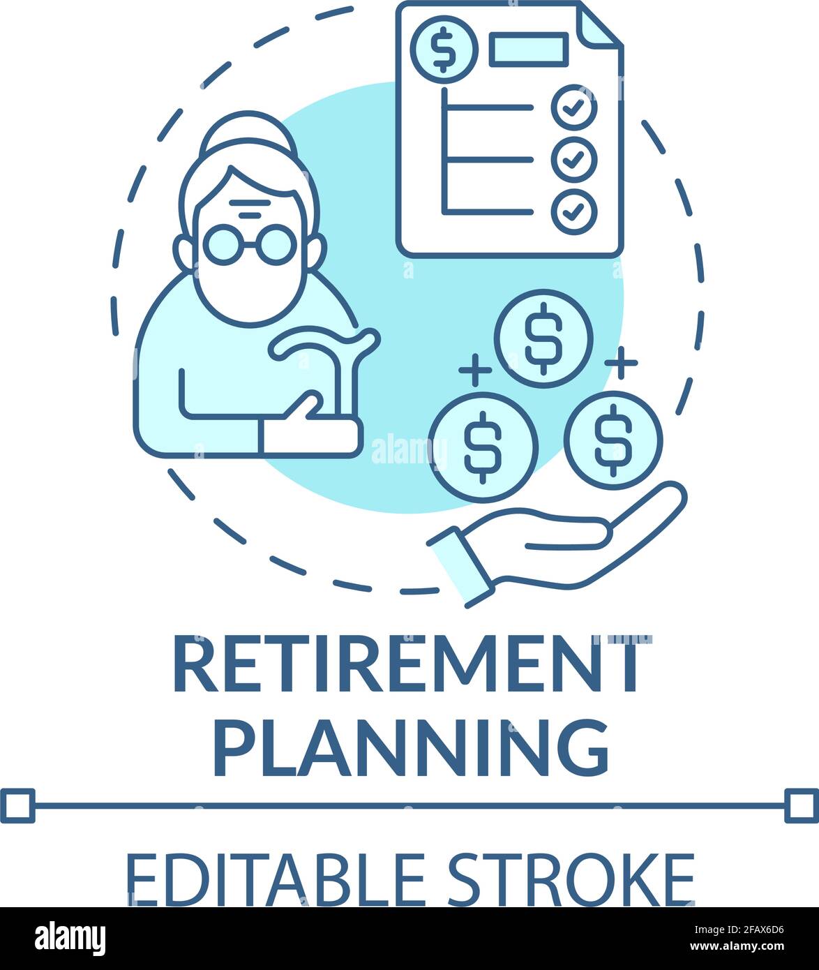 Retirement plan icon outline Cut Out Stock Images & Pictures - Alamy