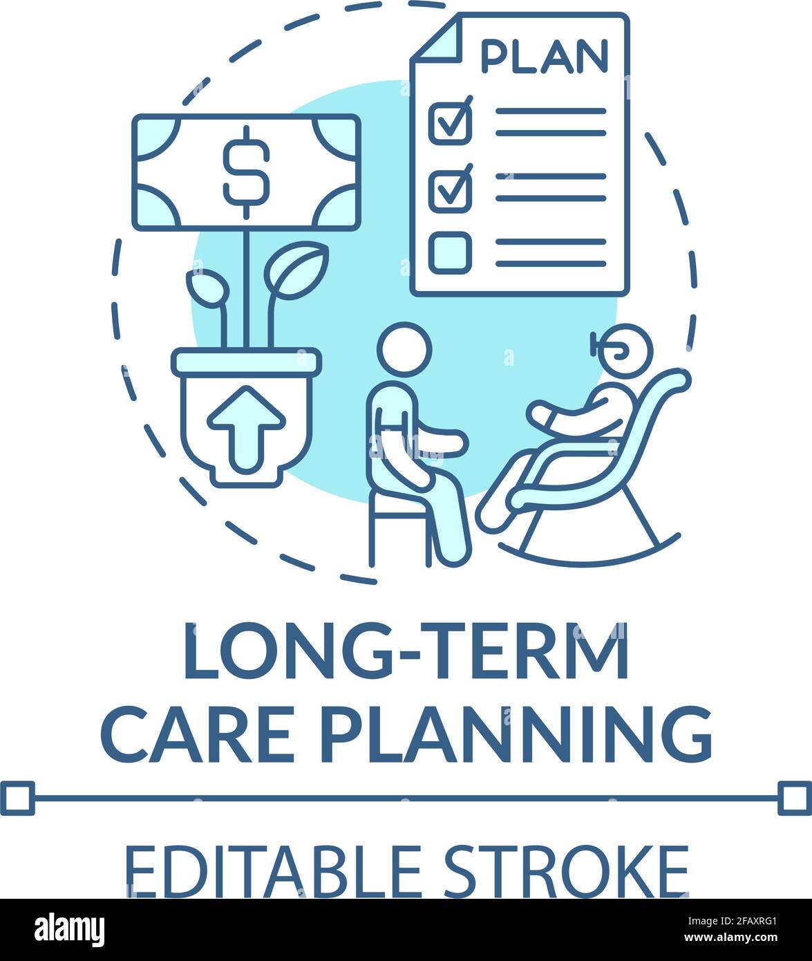 Long-term care planning concept icon Stock Vector Image & Art - Alamy
